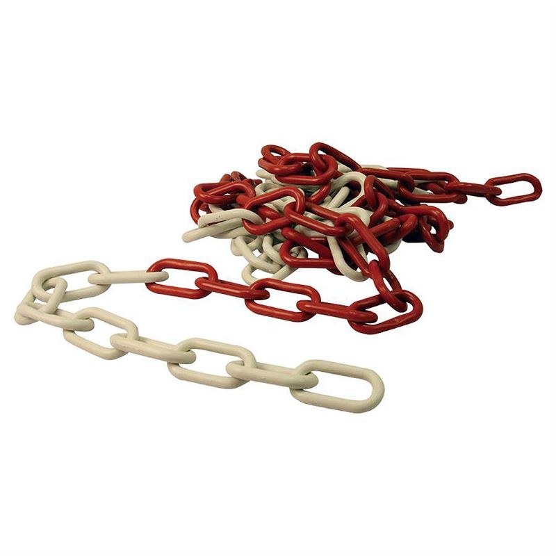 Plastic Chain - Red and White - 25m x 8mm - PF Cusack