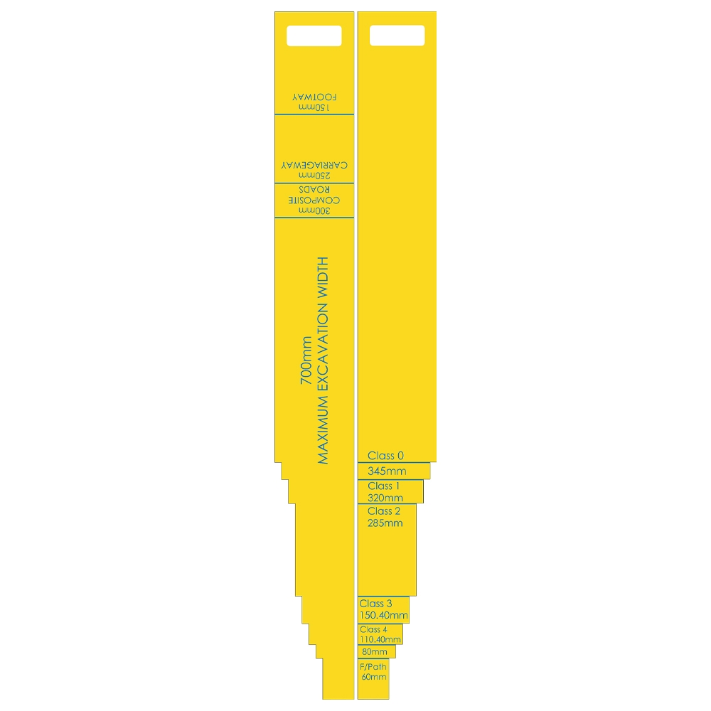 Trench Measuring Stick - 1000mm x 115mm - PF Cusack